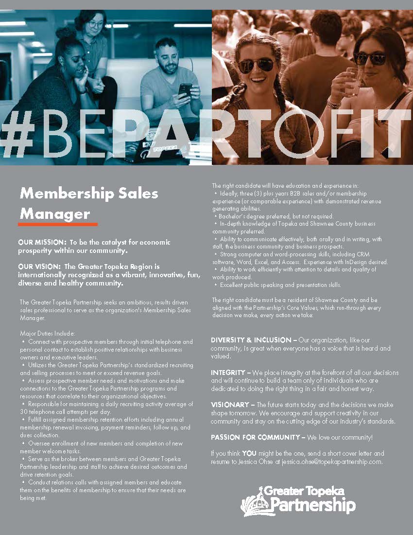 Membership Sales Manager GIG Sheet 1.20.23 - Greater Topeka Partnership